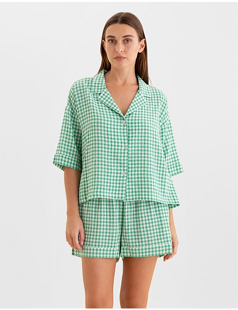 Papinelle Seersucker Gingham Boxer Pj Set | David Jones