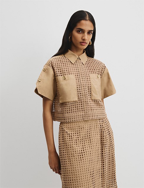 Country Road Utility Mesh Shirt | David Jones