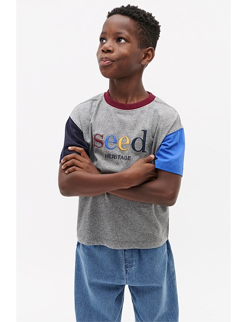 Seed Heritage Colourblock Logo Tee | David Jones