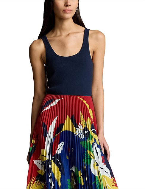 Polo Ralph Lauren Floral Hybrid Sweater-pleated Dress | David Jones