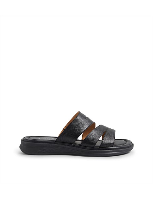 Supersoft By Diana Ferrari Deidre Black Leather Slides | David Jones