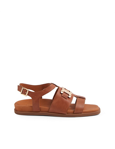 Midas Nettys Tan Pale Gold Leather Sandals | David Jones