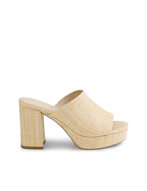 Midas Orda Natural Synthetic Raffia Heels | David Jones