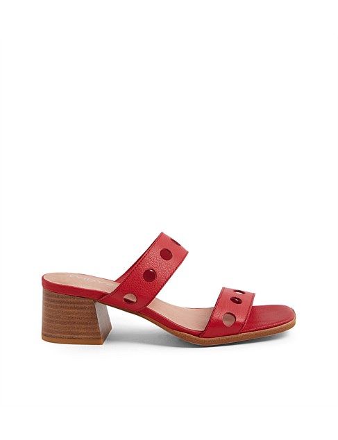 Midas Marriet Red Leather Slides | David Jones