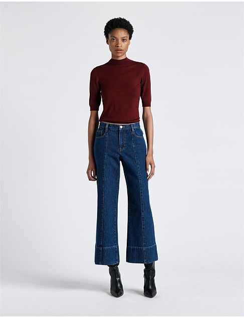 Cue Elbow Sleeve Funnel Neck Knit | David Jones