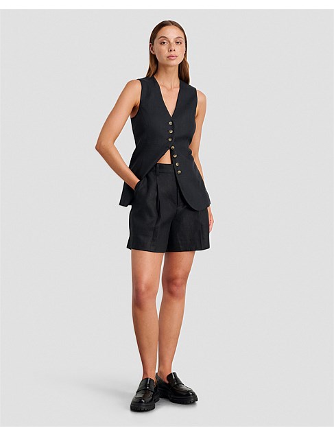 Jag Kayla Linen Pleat Short | David Jones