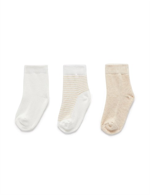 Purebaby 3 Sock Pack | David Jones