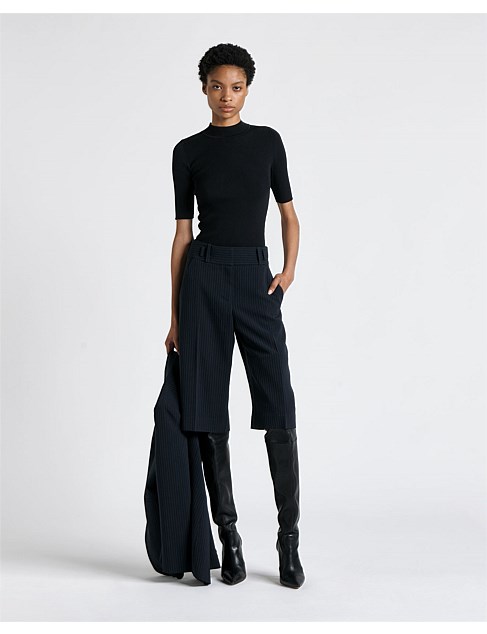 Cue Elbow Sleeve Funnel Neck Rib Knit | David Jones