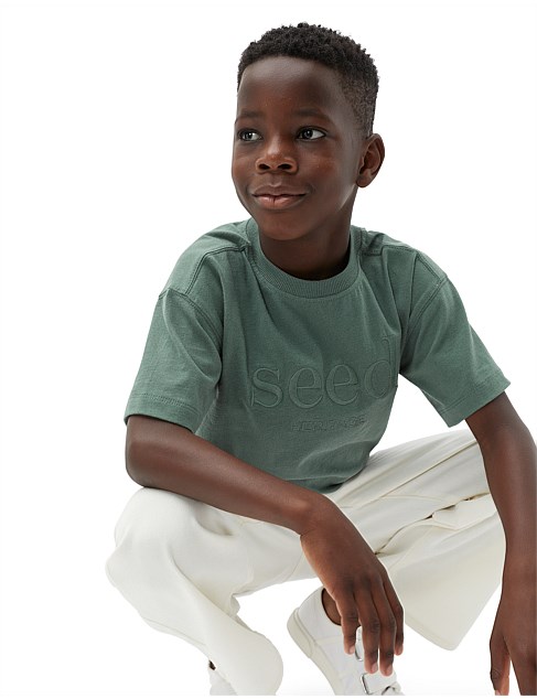 Seed Heritage Core Oversized Logo Tee | David Jones