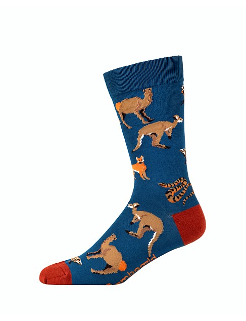 Bamboozld Mens Outback Animals Bamboo Sock | David Jones