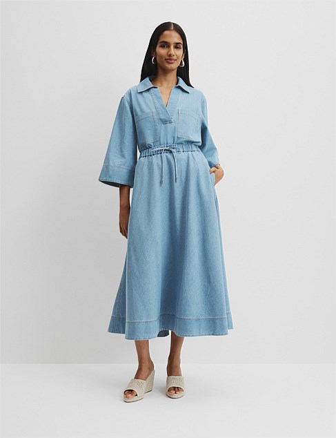 Country Road Chambray Midi Skirt | David Jones