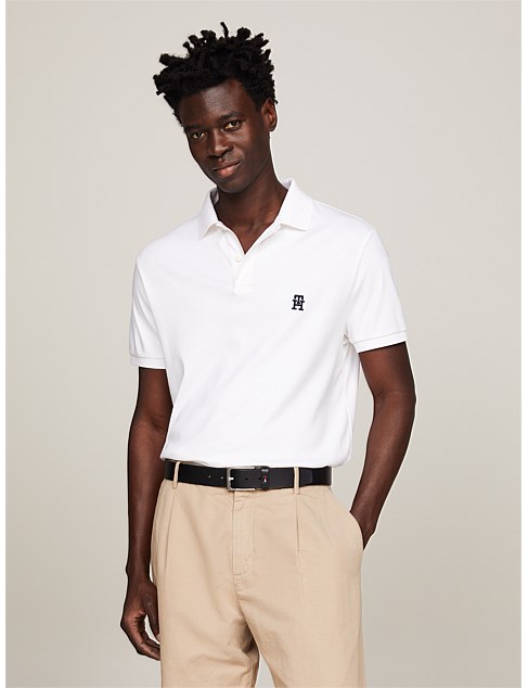 Tommy Hilfiger Th Monogram Embroidery Interlock Regular Polo | David Jones