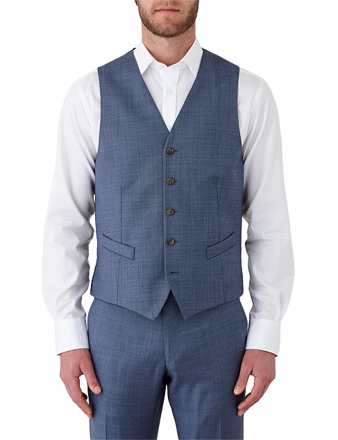 Joe Black Sharkskin Weave Vest | David Jones