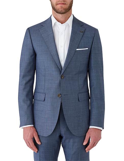 Joe Black Sharkskin Weave Jacket Tonal Blue | David Jones