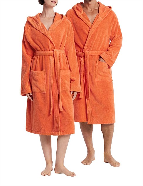 Sheridan Obsidan Hooded Turkish Cotton Spa Robe S/m In Sunset | David Jones