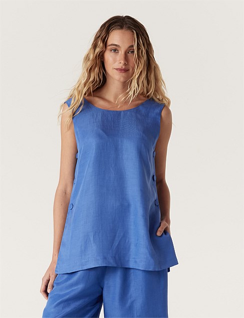 Cable Tyler Top Sleeveless Linen | David Jones