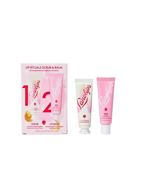 Lano Lip Rituals Strawberry Scrub & Balm Set | David Jones