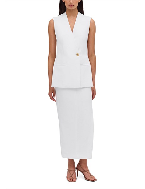 Bianca Spender White Textured Suiting Unity Skirt | David Jones