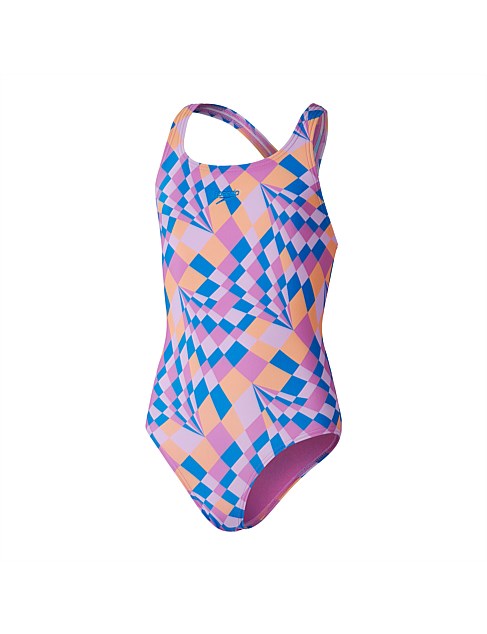 Speedo Girls Printed Medalist Swimsuit | David Jones