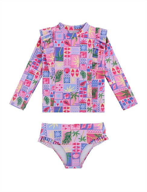 Seafolly Rainbow Beach Rashie Set | David Jones