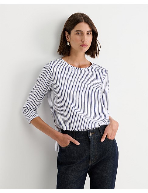 Sportscraft Painted Stripe Mercerised Tee | David Jones