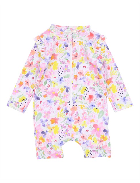 David Jones Collection Fast Flora Print Long Sleeve Rash Suit | David Jones