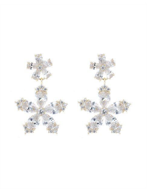 Gregory Ladner Crystal Flower Drop Earrings | David Jones