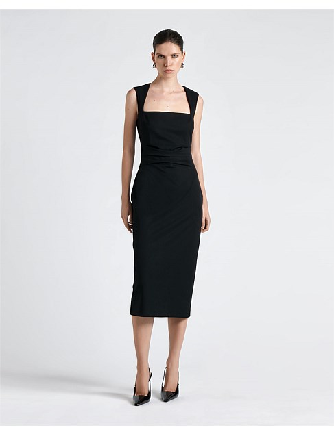 Cue Square Neck Column Dress | David Jones