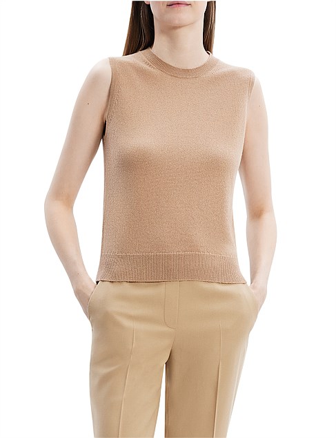Theory Crewneck Shell Top In Cashmere | David Jones