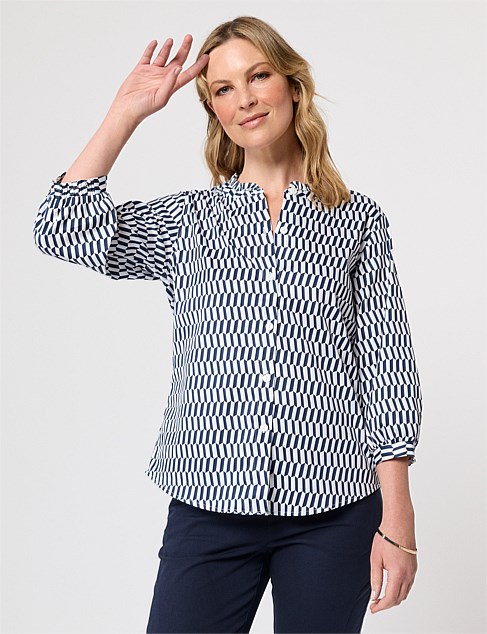 Black Pepper Keelan 3/4 Sleeve Shirt | David Jones