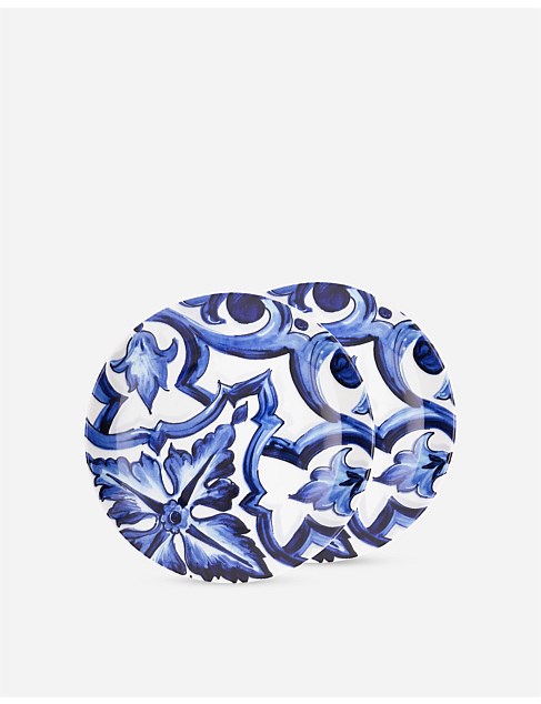 Dolce & Gabbana Mediterranean Blue Set 2 Fruit Plates Stella 19cm ...