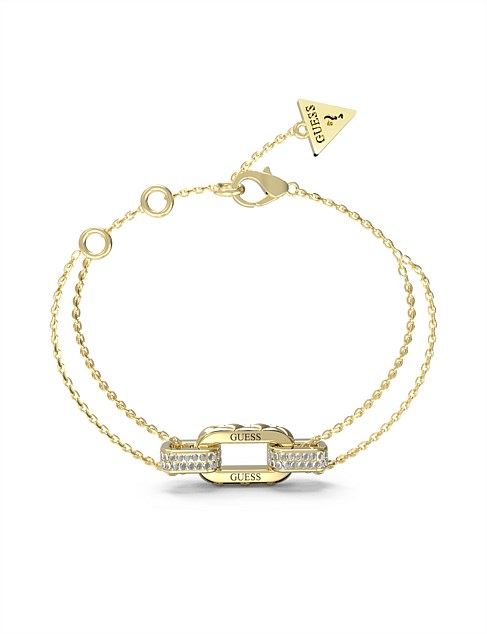 Guess Guess Stylish Guess Matelasse & Pave Dbl Chain Gold Bracelet ...