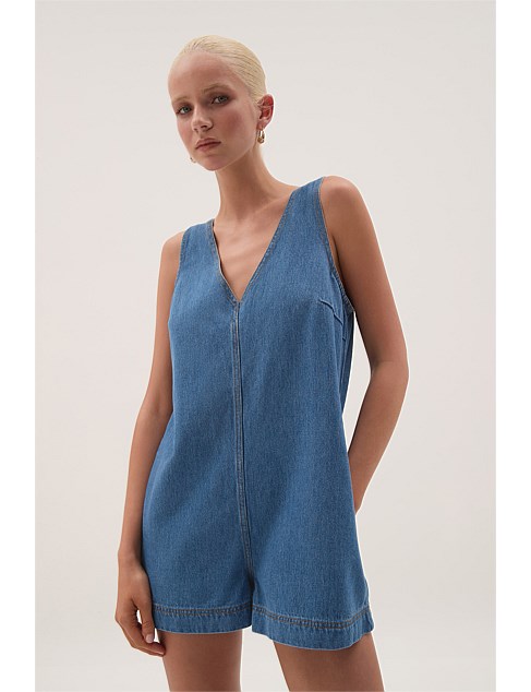 Aje Studio Sunray Denim Playsuit | David Jones