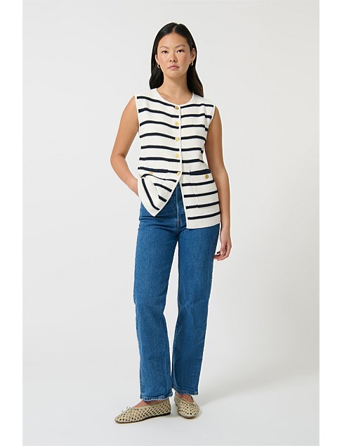 Onte Helena Gilet -Stripe 1 | David Jones