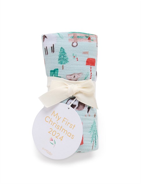 Purebaby Christmas Crinkle Muslin | David Jones