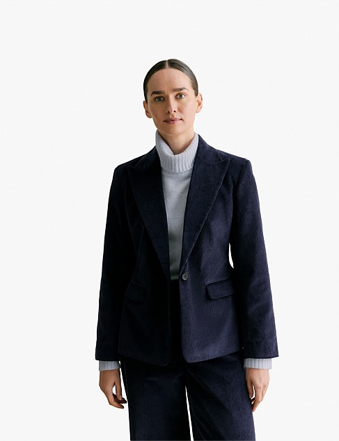 Trenery Duca Visconti Italian Cord Blazer Mauve Pink | David Jones