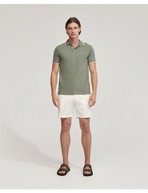Oxford Derek Cotton Pique Tipping Polo | David Jones