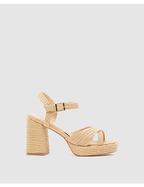 Oxford Elly Raffia Weave Platform | David Jones