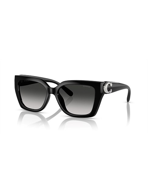 Coach Square Black Grey Gradient Sunglasses | David Jones