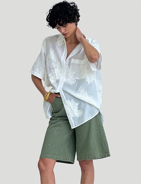 Blanca Remy Shirt With Floral Embroidery | David Jones