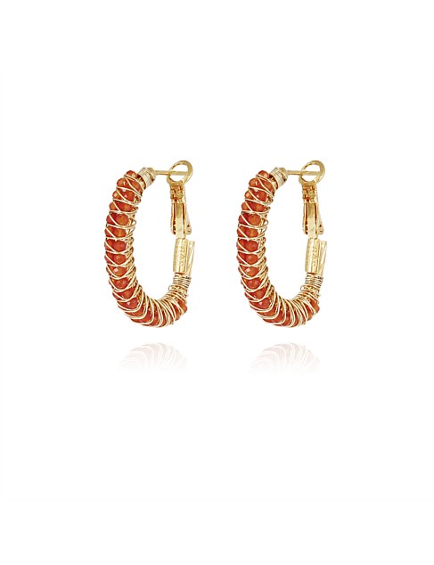 Gas Bijoux Lyre Beaded Hoop Earrings | David Jones