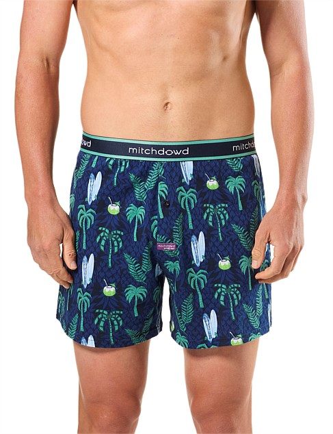 Mitch Dowd Surfer Palms Loose Fit Knit Boxer | David Jones