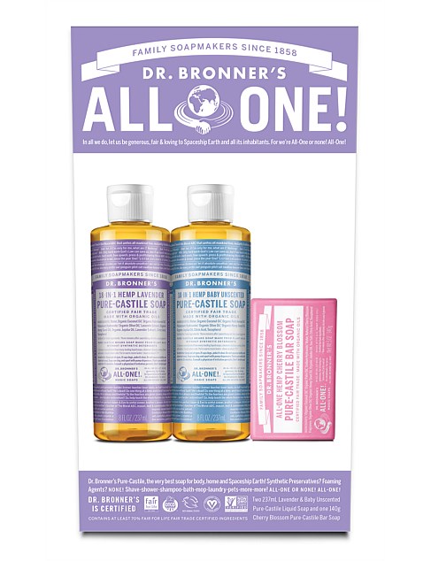 Dr. Bronner's Love Unites Pure-castile Soap Gift Set | David Jones
