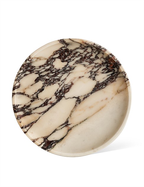 Black Blaze Linea Round Marble Tray | David Jones