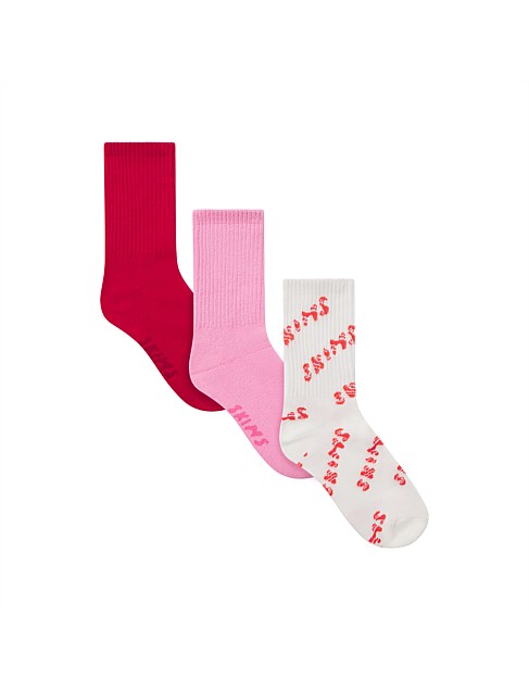 Skims Sport Crew Sock 3 Pack | David Jones