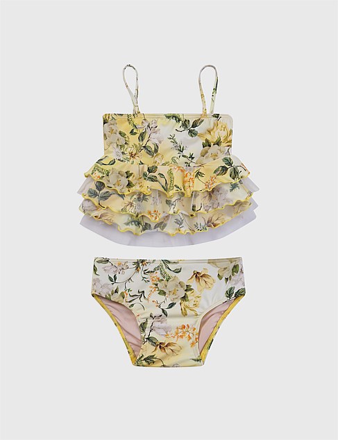 Aqua Blu Holly Tiered Frill Tankini Set | David Jones