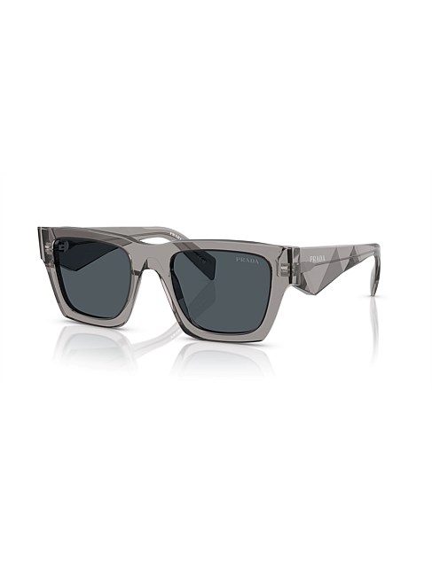 Prada Pillow Transparent Dark Grey Dark Grey Sunglasses | David Jones