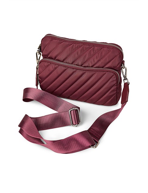 Blue Illusion Manon Quilted Crossbody Bag -Merlot | David Jones