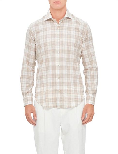 Eleventy Check Long Sleeve Shirt | David Jones