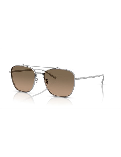 Oliver Peoples Avison Pilot Soft Gold Regal Blue Sunglasses | David Jones
